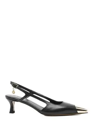 Maje 50mm Slingback Leather Pumps - Black