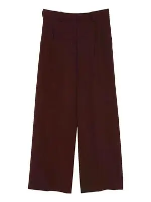 Maje Pleated Straight Trousers - Red