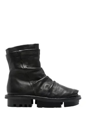 TRIPPEN Ruched Calf-leather Boots - Black