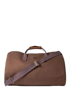 Bennett Winch Logo-embroidered Leather-trimmed Suit Carrier And Holdall - Brown