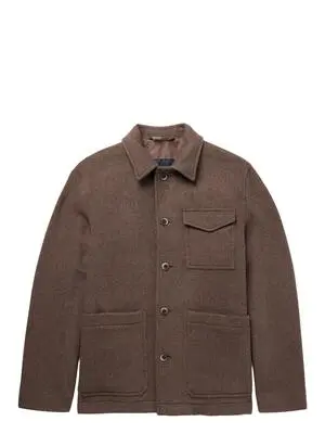 Herno Wool-blend Felt Overshirt - Brown