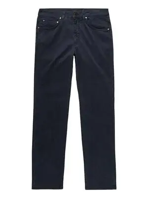 Boglioli Slim-fit Cotton-blend Twill Trousers - Blue
