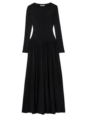 Ulla Johnson Amal Gathered Stretch-jersey Maxi Dress - Black