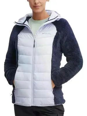 Columbia Fleece Panelled Quilted Jacket - Blue