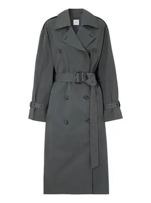 TOTÊME Garderob Belted Organic Cotton-blend Trench Coat - Black