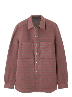 Rick Owens Checked Wool-felt Shirt Jacket - Pink