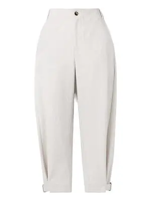 Proenza Schouler White Label Kay Cotton-blend Gabardine Tapered Pants - Ecru