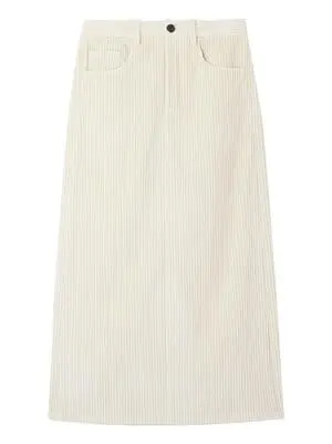 Proenza Schouler Calder Cotton-corduroy Midi Skirt - Ecru