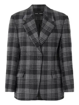 Proenza Schouler Daria Checked Wool Blazer - Gray