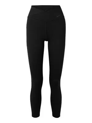Nike One Mesh-trimmed Dri-fit Leggings - Black