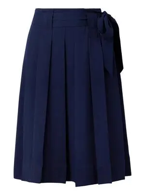 Proenza Schouler White Label Jess Belted Pleated Crepe Skirt - Blue