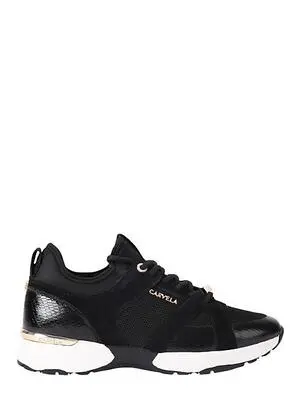 Carvela Tempo Mesh And Suede Trainers - Black