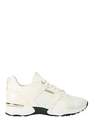 Carvela Tempo Mesh And Suede Low-top Sneakers - Cream