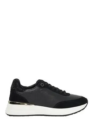 DUNE Emotion Woven Low-top Trainers - Black Plain Leather