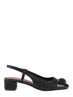 Kurt Geiger Sloane Leather Block-heel Slingback Courts - Black