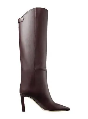 JIMMY CHOO Alizze KB 85 Knee-High Leather Boots