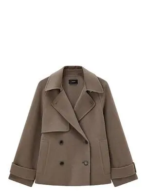 JOSEPH Marne Double-face Wool And Cashmere-blend Coat - Mushroom