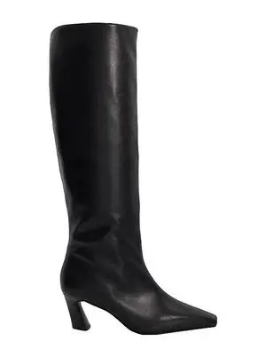 DUNE Leather Heeled Knee-high Boots - Black Leather