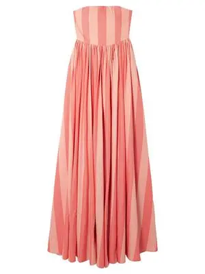 MARRAKSHI LIFE Strapless Gathered Striped Maxi Dress - Pink