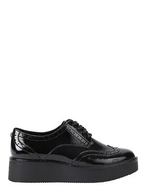 Carvela Strada Faux Patent-leather Platform Brogues - Black