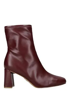 Steve Madden Hurst Faux-leather Heeled Boots - Red/dark