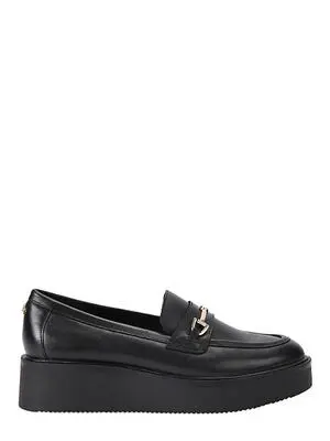 Carvela Vista Leather Platform Loafers - Black