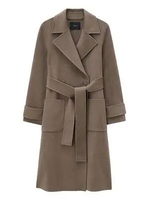 JOSEPH Arline Double-face Wool And Cashmere-blend Coat - Mushroom