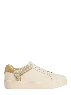 DUNE Leather Low-top Trainers - Cream Leather