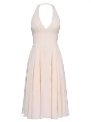 House Of Cb Halter Georgette Woven Sundress - Vintage Cream