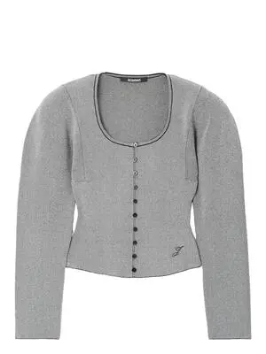 Jacquemus Sera Knitted Cardigan - Gray