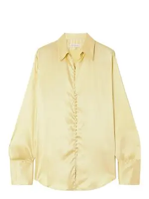 Dries Van Noten Stretch-silk Satin Shirt - Yellow