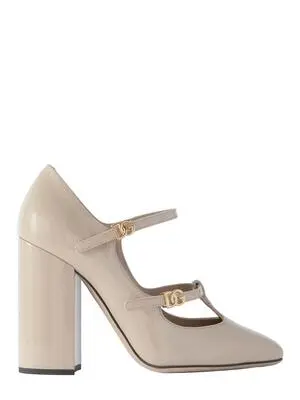 Dolce & Gabbana Patent-leather Mary Jane Pumps - Off-white