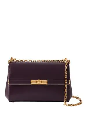 Dolce & Gabbana Marlene Embellished Leather Shoulder Bag - Purple