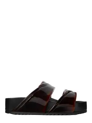 Dries Van Noten Patent-leather Platform Slides - Brown