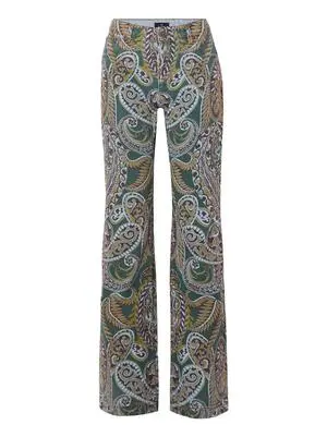 Etro Paisley-print Flared Jeans - Blue