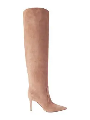GIANVITO ROSSI Hansen 85 Suede Over-the-knee Boots - Neutrals