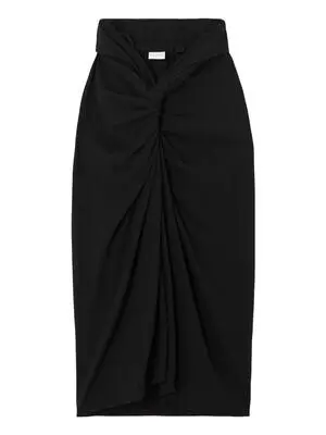 Dries Van Noten Twist-front Cotton-jersey Midi Skirt - Black