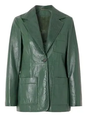 Chloé Paneled Leather Jacket - Green