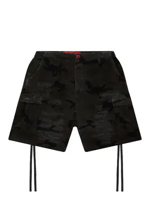HELLSTAR Distressed Cargo Shorts - Black