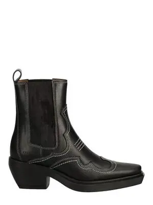 SUMMERY COPENHAGEN 60mm Western-detail Boots - Black