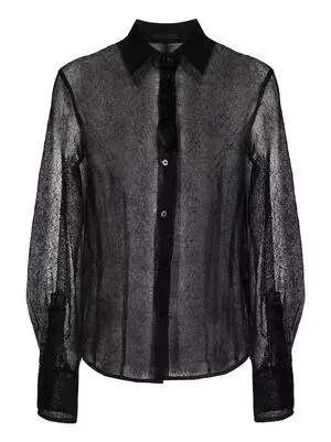 Helmut Lang Semi-sheer Mesh Shirt - Black