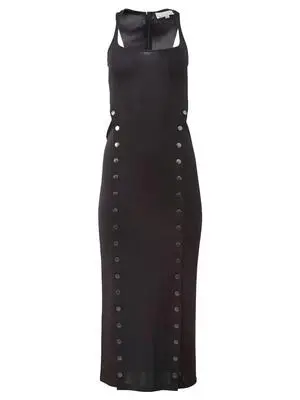 FLEUR DU MAL Button-embellished Midi Dress - Black