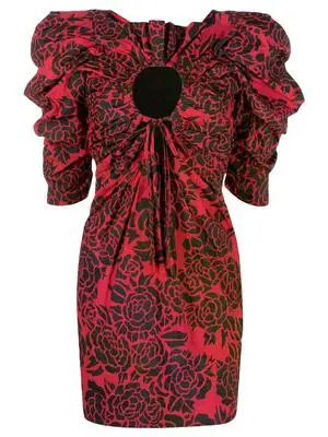 Philosophy Di Lorenzo Serafini Puff-sleeved Draped Dress - Red