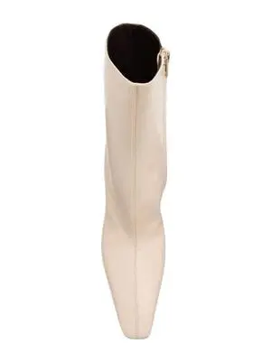 Saint Laurent Jill Leather Booties Beige