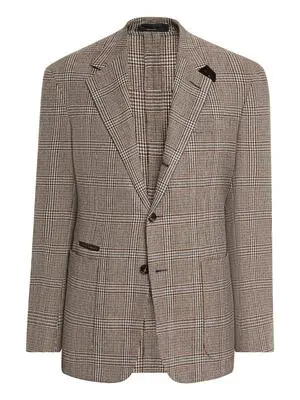 Dunhill Wool And Cashmere Glen Plaid Sport Coat - Mdbrwn