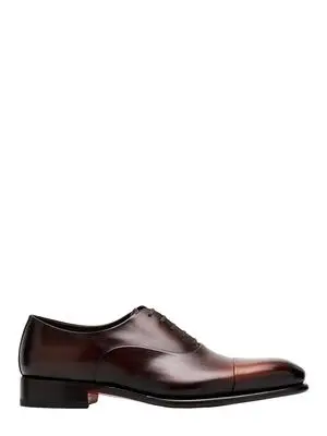 Santoni Isaac Cap-toe Leather Oxford Shoes - Dark Orange