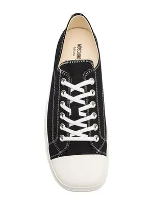 Moschino Canvas Cap-toe Low-top Sneakers - Black