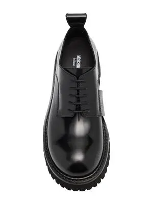 Moschino Leather Derby Shoes With Lug Sole - Black