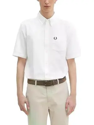 Fred Perry Logo-embroidered Shirt - White