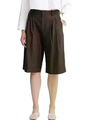 A.L.C. Side-pockets Pleated Shorts - Brown